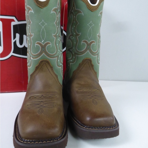 Justin Boots | Shoes | Justin Western Leather Boots Raya Square Toe ...